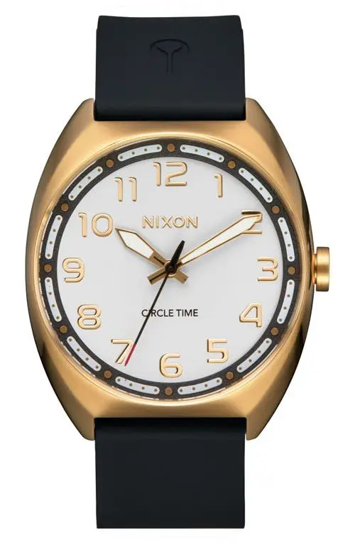 Nixon Mullet Silicone Strap Watch - Light Gold/white