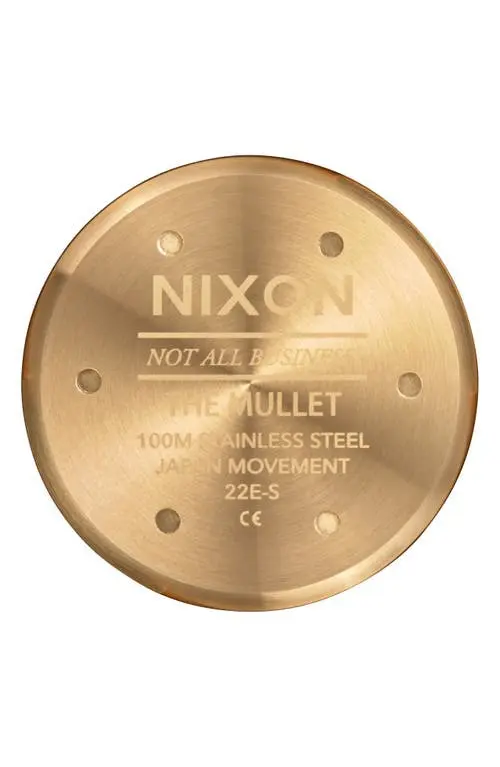 Nixon Mullet Silicone Strap Watch - Light Gold/white