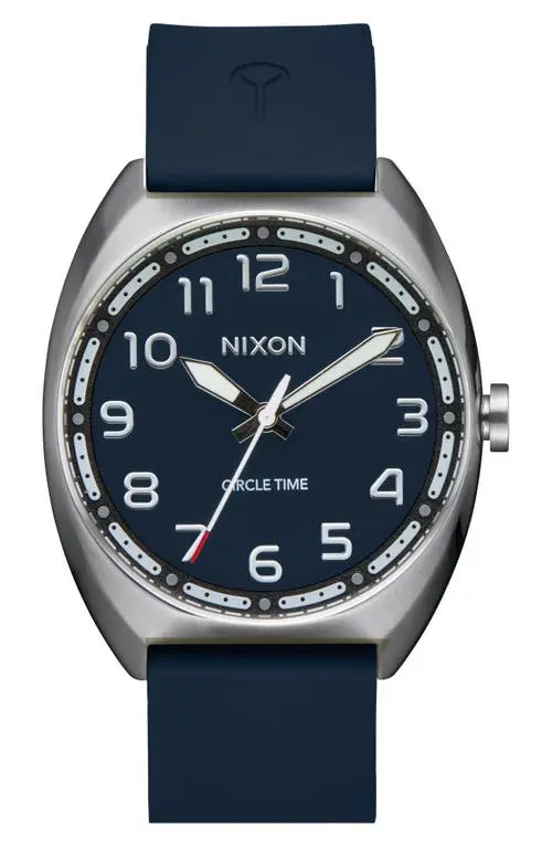 Nixon Mullet Silicone Strap Watch - Silver/teal