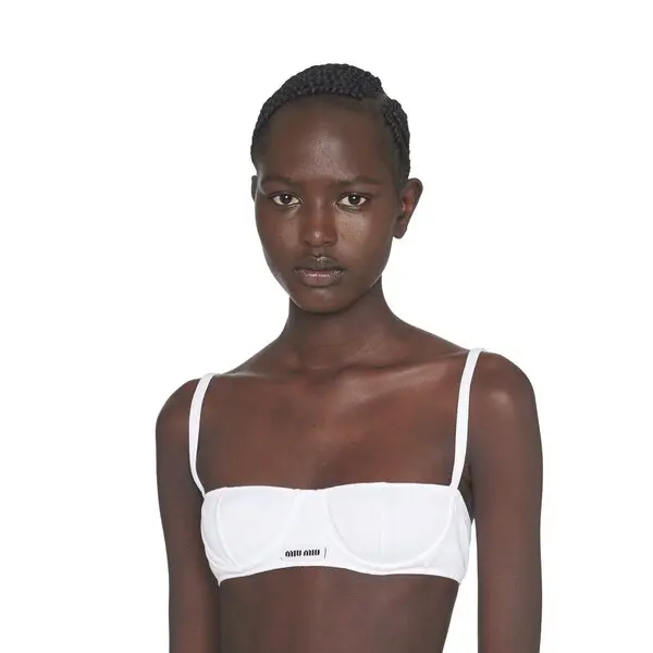 Miu Miu Ribbed Knit Demi Bra
