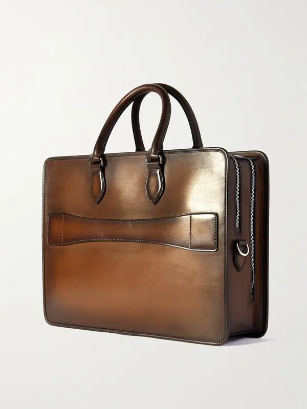 Berluti 2 Jour Neo Scritto Venezia Leather Briefcase