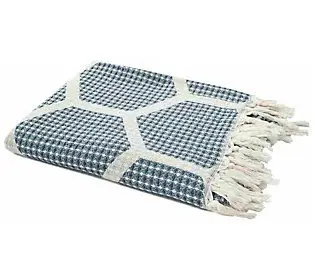 OX BAY TRADING CO. Ox Bay Geometric Organic Turkish Cotton Throw Blanket - One-color