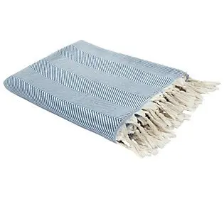 OX BAY TRADING CO. Ox Bay Herringbone Organic Turkish Cotton Throw Blanket - One-color