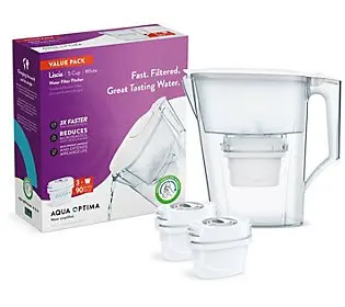 AQUA OPTIMA 94oz. Water Filter Pitcher W/ F Lters - One-color