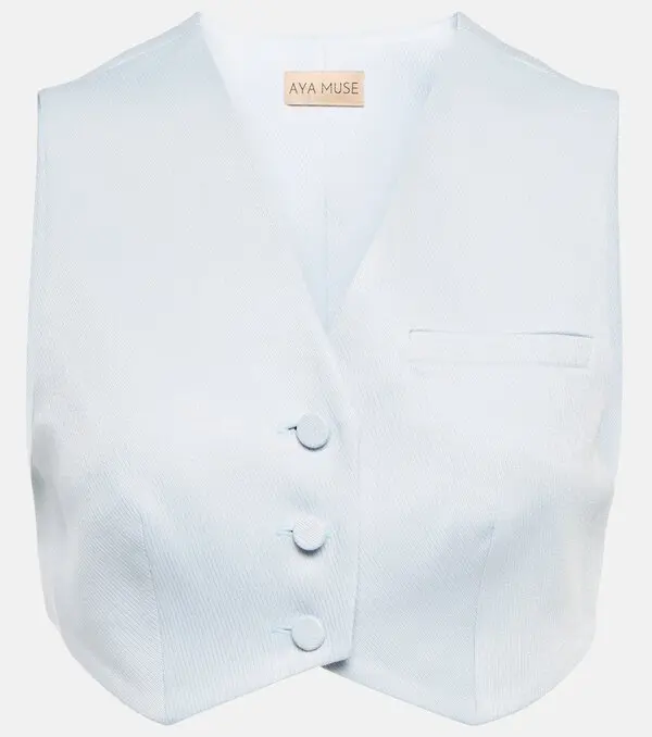 AYA MUSE Auri Cropped Vest - Blue
