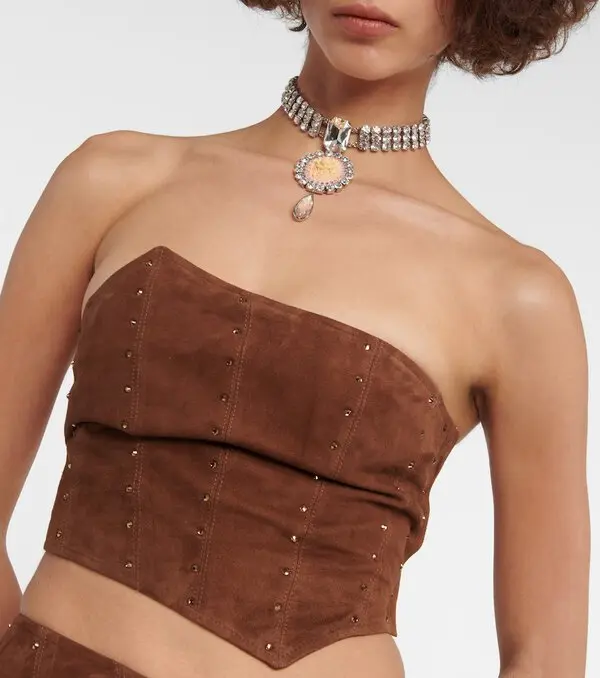 Alessandra Rich Asymmetrical Strapless Top