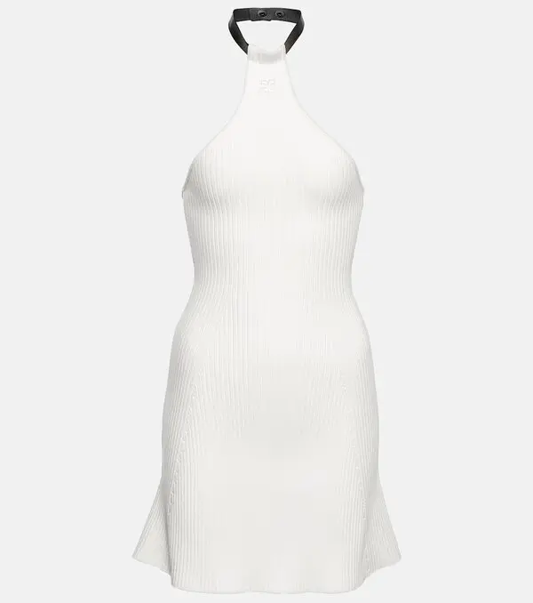 COURREGES Courrèges Ribbed-knit Halterneck Minidress