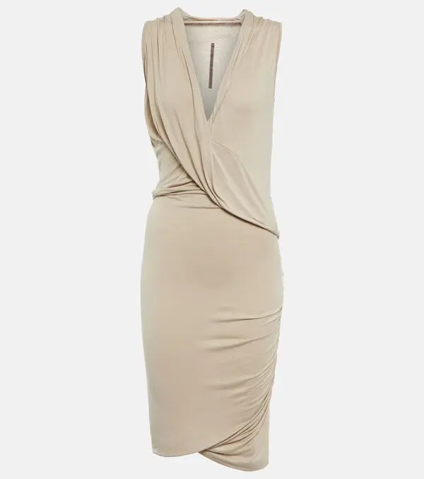 Rick Owens Ruched Minidress - Grey