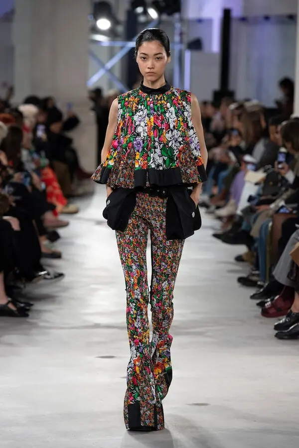 Sacai High-rise Floral Pants