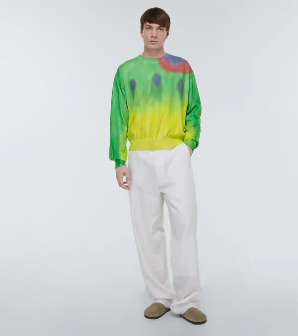 THE ELDER STATESMAN Dreamscape Cotton-blend Sweater