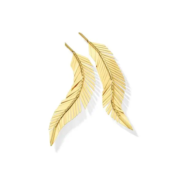 CADAR Large Yellow Feather Earrings - One-color