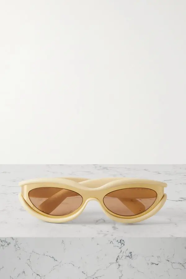 Bottega Veneta Oval-frame Acetate And -tone Sunglasses - Gold