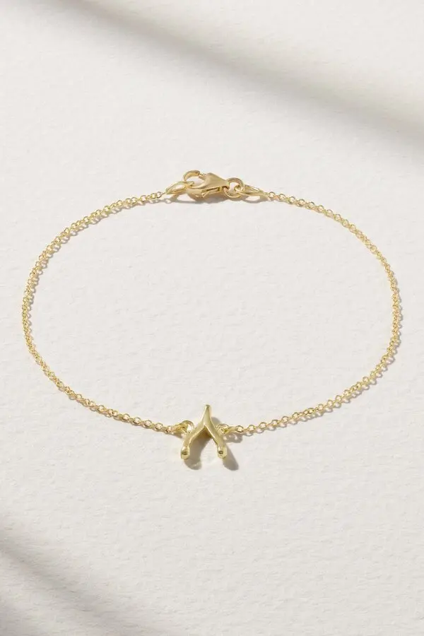 JENNIFER MEYER Mini Wishbone 18-karat Bracelet - Gold