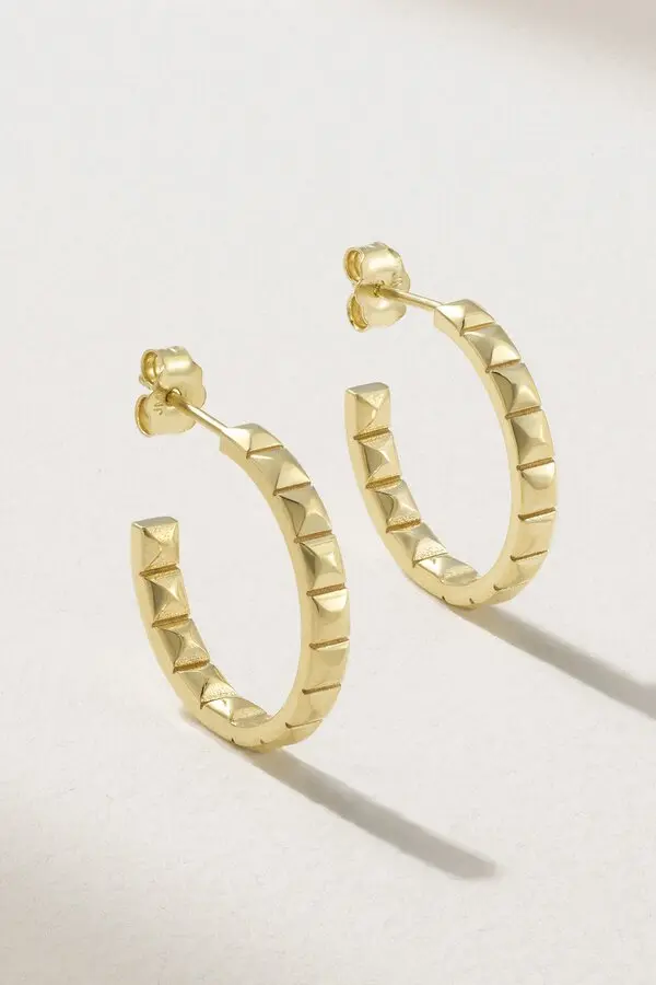 JENNIFER MEYER Small Square 18-karat Hoop Earrings - Gold