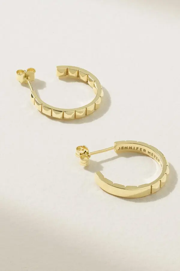 JENNIFER MEYER Small Square 18-karat Hoop Earrings