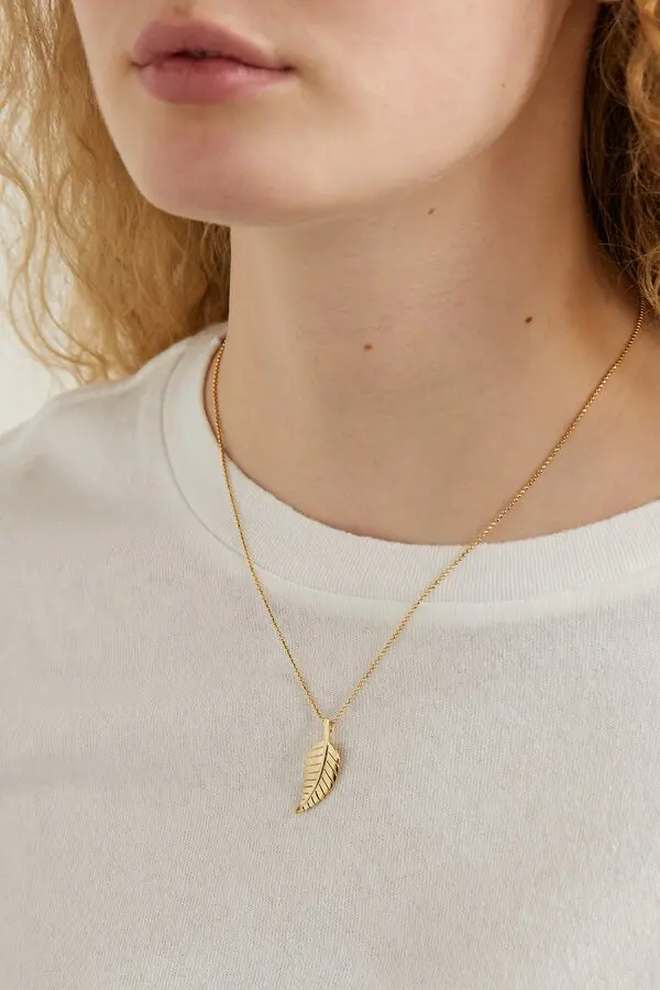 JENNIFER MEYER Small Leaf 18-karat Necklace