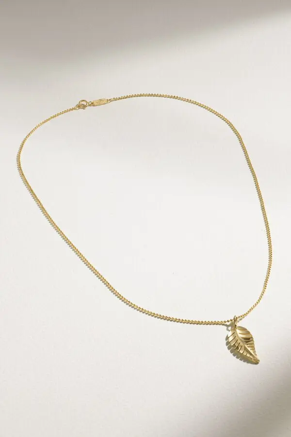 JENNIFER MEYER Small Leaf 18-karat Necklace