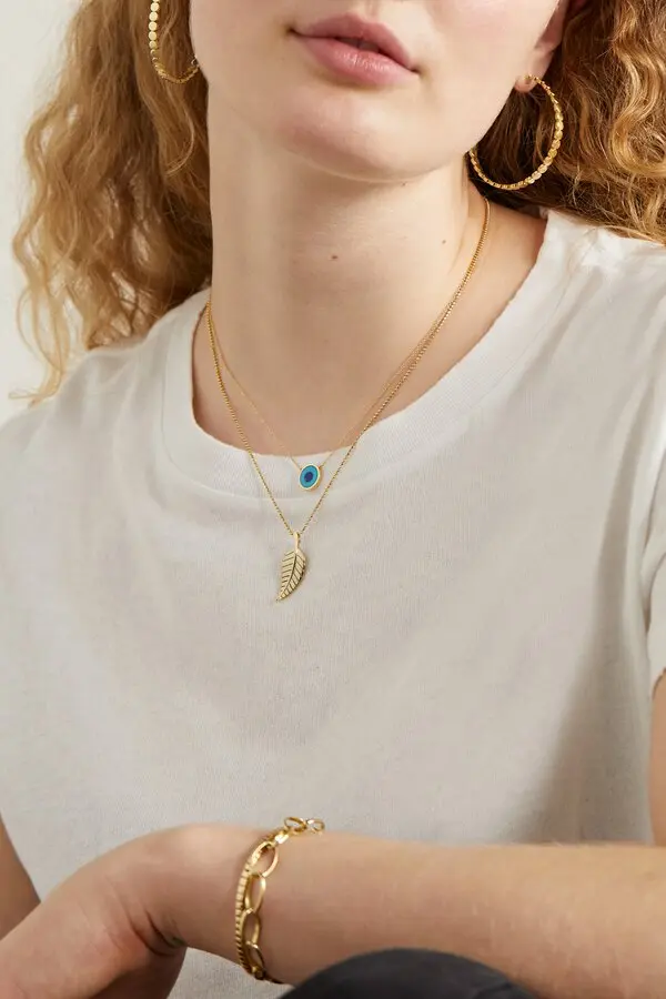 JENNIFER MEYER Small Leaf 18-karat Necklace