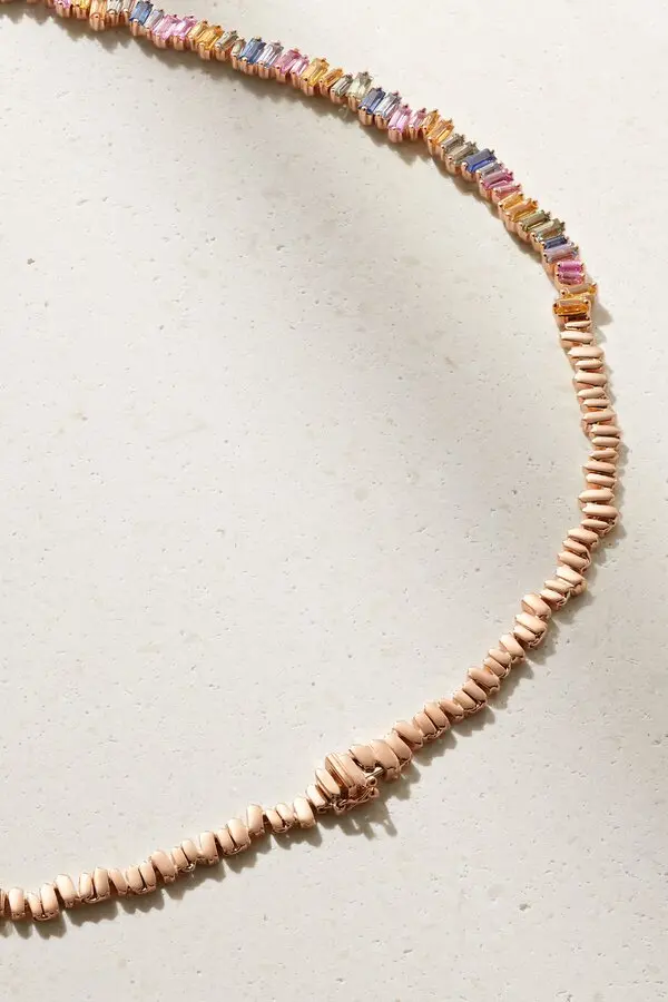SUZANNE KALAN 18-karat Rose Sapphire Necklace