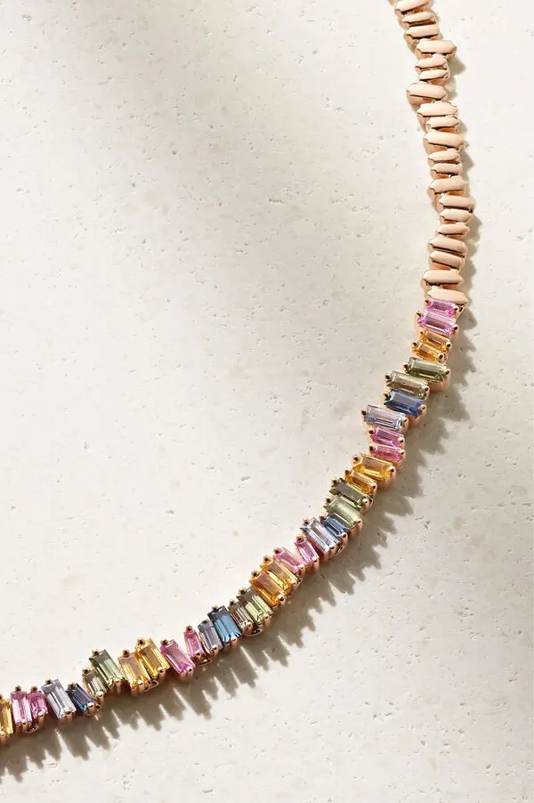 SUZANNE KALAN 18-karat Rose Sapphire Necklace