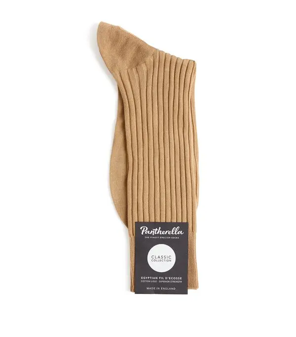 Pantherella Ribbed Danvers Socks - Beige