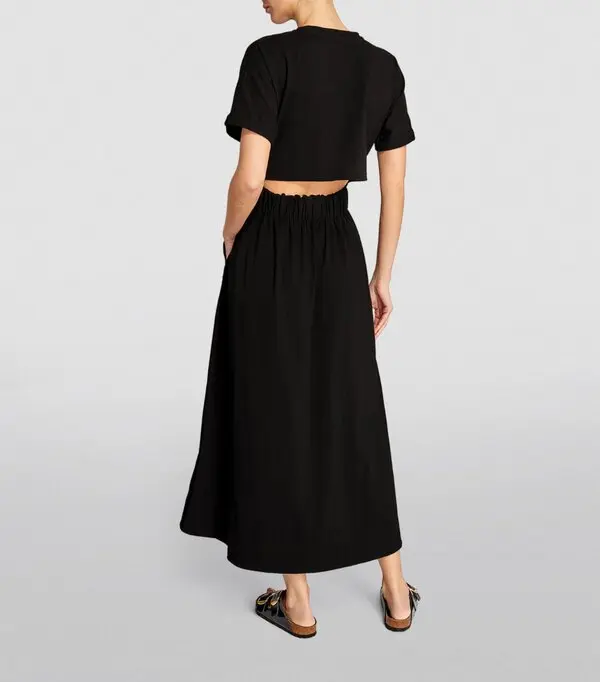 ME+EM Cotton Open-back Midi Dress