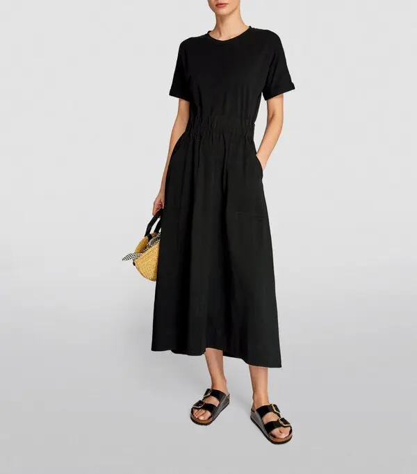 ME+EM Cotton Open-back Midi Dress