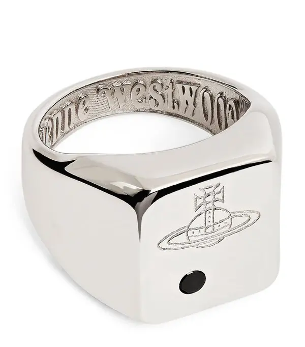 VIVIENNE WESTWOOD Sterling And Crystal Carlo Orb Signet Ring - Silver