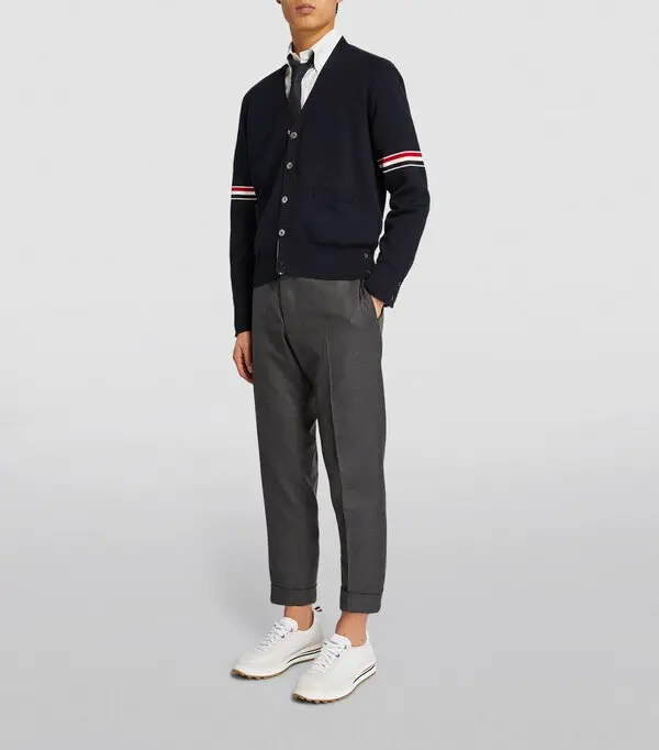 Thom Browne Cotton V-neck Cardigan - Navy