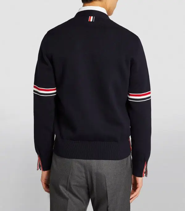Thom Browne Cotton V-neck Cardigan - Navy