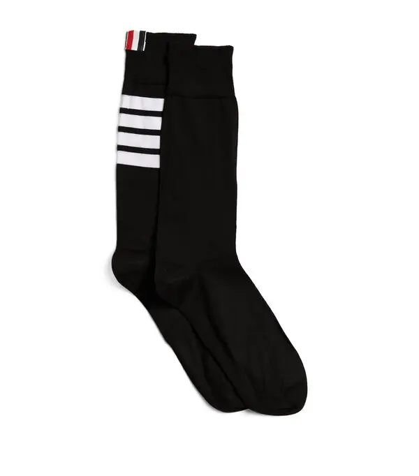Thom Browne 4-bar Mid-calf Socks - Black