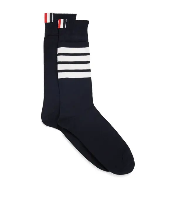 Thom Browne 4-bar Mid-calf Socks - Navy