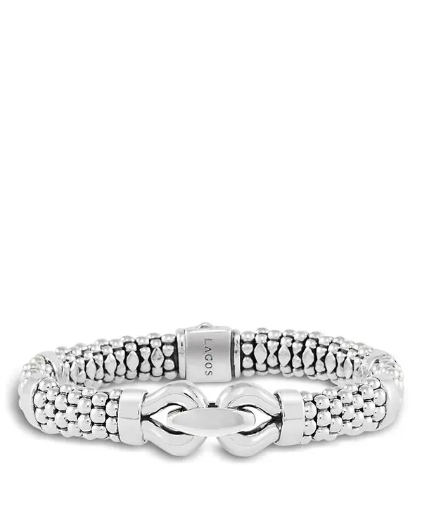 Lagos Derby Large Buckle Caviar Bracelet - Silver