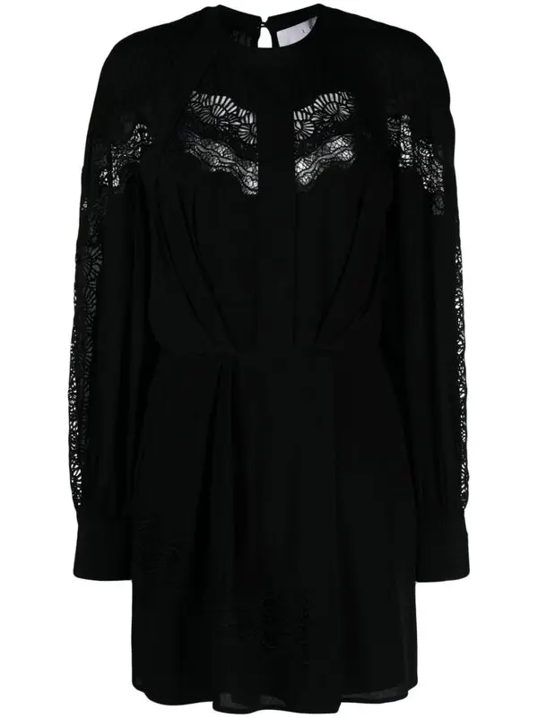 IRO PARIS Belinda Lace-trim Mini Dress - Black