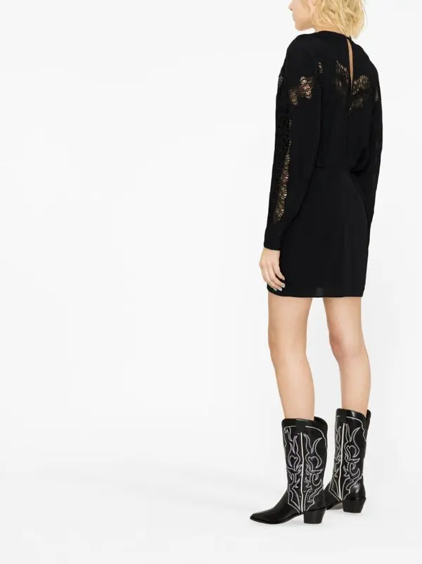 IRO PARIS Belinda Lace-trim Mini Dress - Black