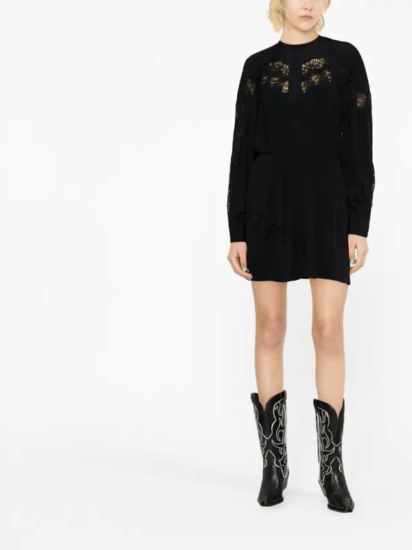 IRO PARIS Belinda Lace-trim Mini Dress - Black