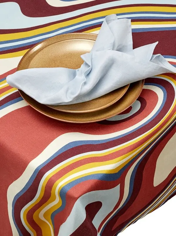 L'Objet Sateen Waves Linen Tablecloth
