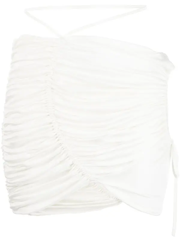 ANDREĀDAMO Gathered Mini Skirt - White
