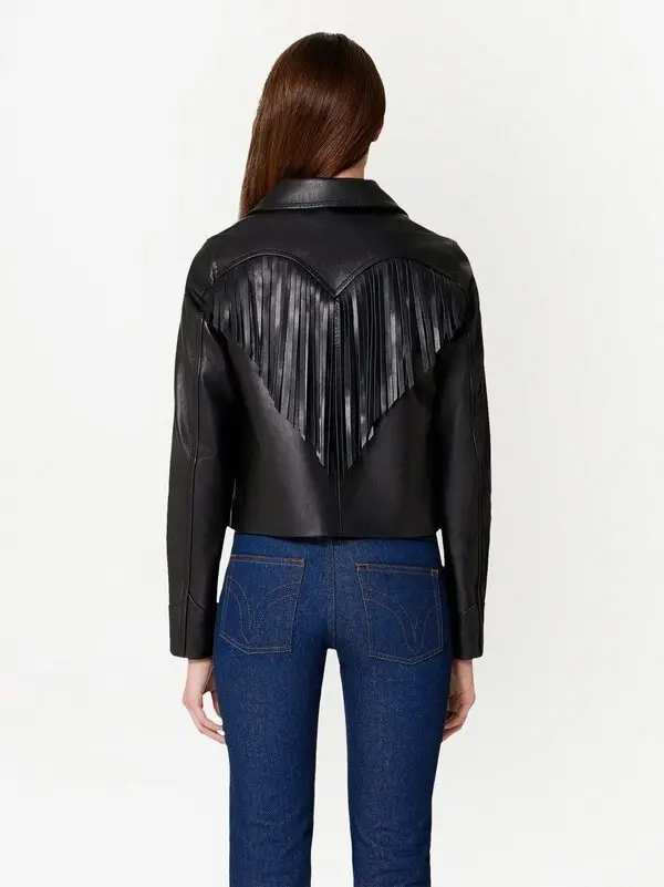 Ami Tasselled Leather Jacket