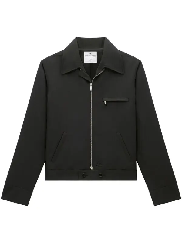 COURREGES Zip-up Shirt Jacket - Black