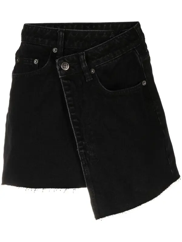 Ksubi Asymmetric Denim Mini Skirt