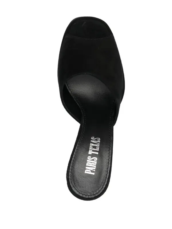 Paris Texas Peep-toe Stiletto Heel Mules - Black