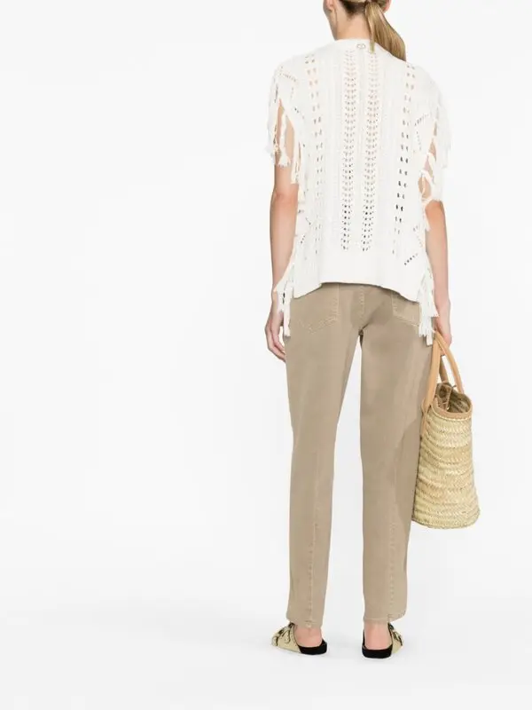 TWINSET Fringed Open-knit Top