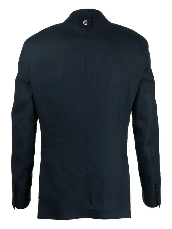 BILLIONAIRE Logo-embroidery Linen Blazer