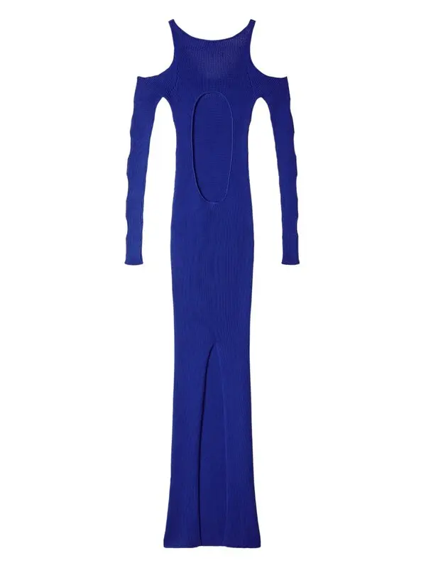 Off-White Ribbed Cut-out Dress