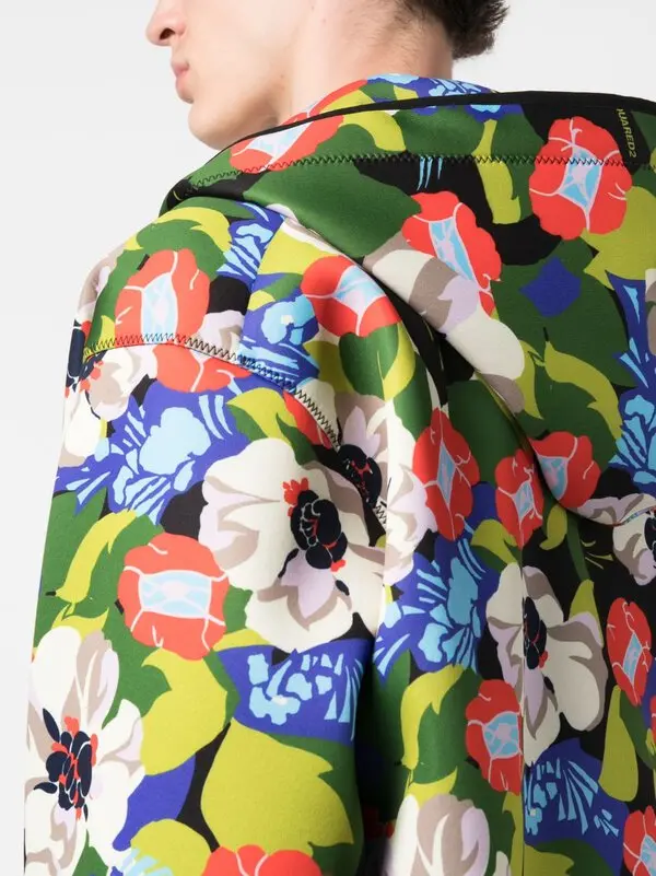 Dsquared2 Floral-print Hooded Jacket