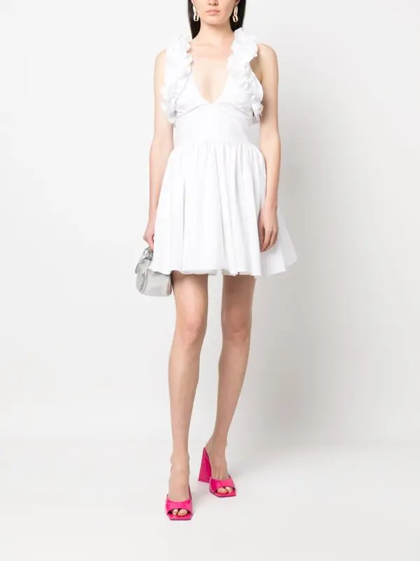 MSGM Ruffled-sleeve Flared Dress