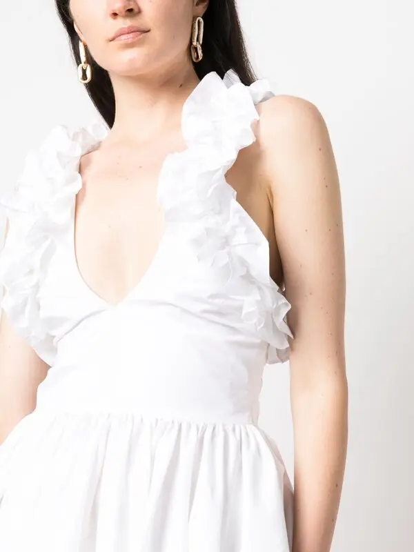 MSGM Ruffled-sleeve Flared Dress
