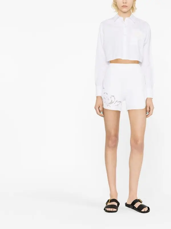 Ermanno Scervino Lace-trim High-waisted Shorts