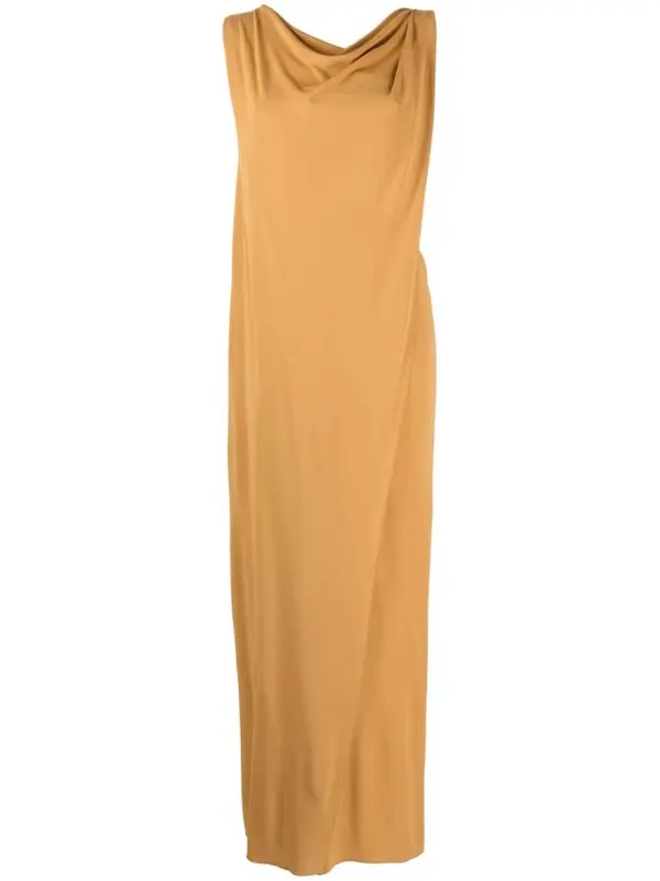 Alberta Ferretti Draped Cut-out Maxi Dress - Neutrals